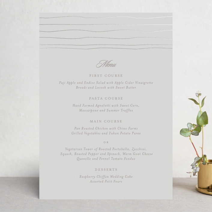 Cascade Foil-Pressed Menus by Lori Wemple | Minted