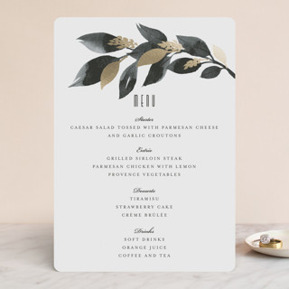 Glamorous Foliage Foil-Pressed Menus by Shannon Ch... | Minted