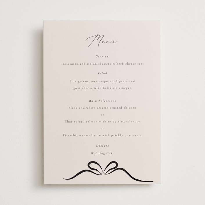Bow Foil-Pressed Menus by Corinne Malesic | Minted