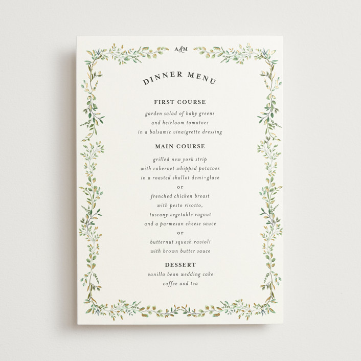 Monogramed Arch Foil-Pressed Menus by Susan Moyal | Minted