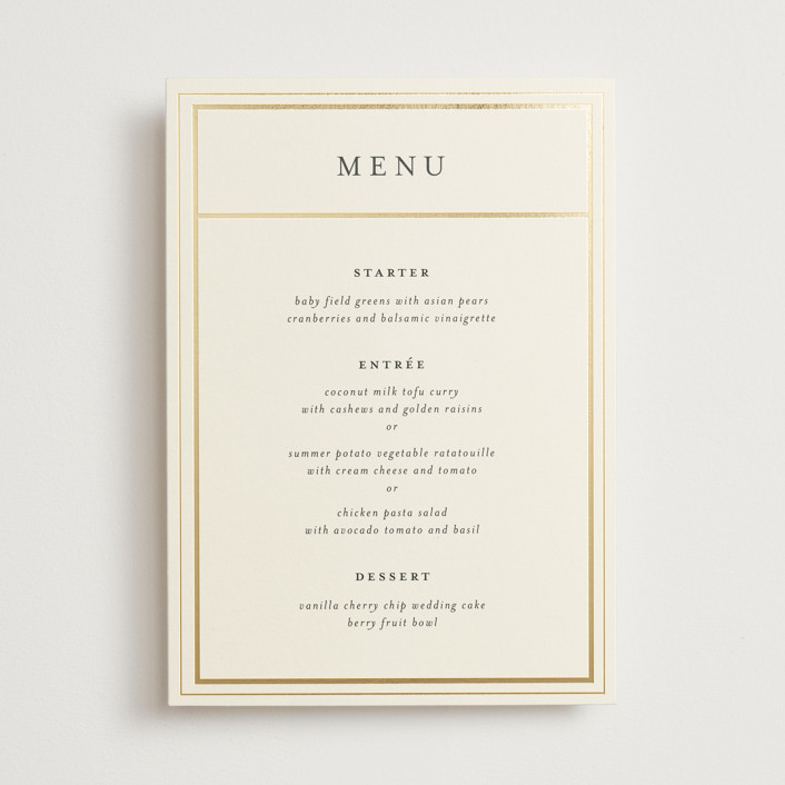 Hansen Foil-Pressed Menus by Stephanie Hawkes | Minted