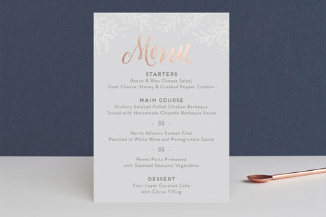 Botanical Lettering Foil-Pressed Menus by Pink Hou... | Minted
