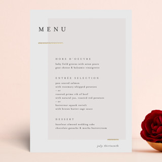 Clean and Modern Foil-Pressed Menus by Kelly Schmi... | Minted