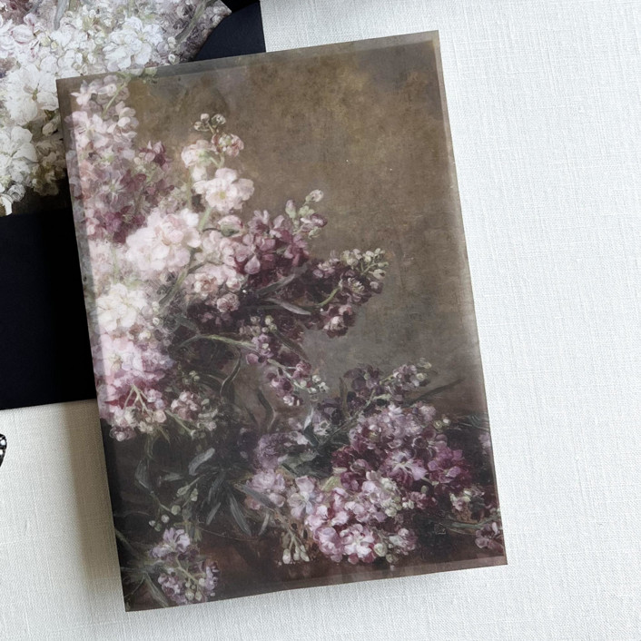 Vintage Floral Fine Art Wedding Vellum Wrap | Set of 10 Invitation ...