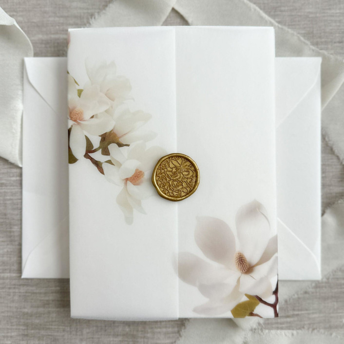 Magnolia vellum jackets for invitations | Set of 10 Invitation Jackets ...