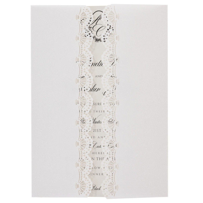 Elegant Laser Cut Lace Vellum Jackets 5x7, Translucent Wedding ...