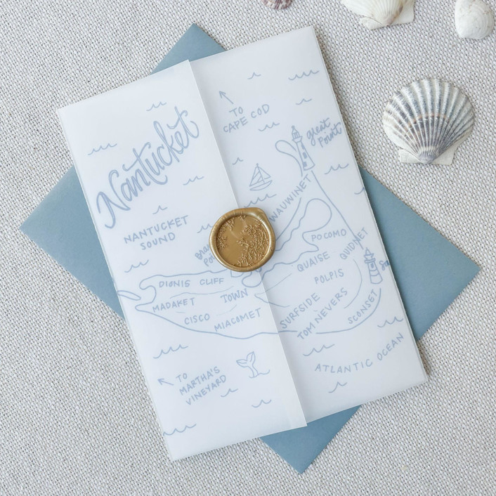 Nantucket Vellum Jackets | Set of 10 Invitation Jackets and Overlays by ...