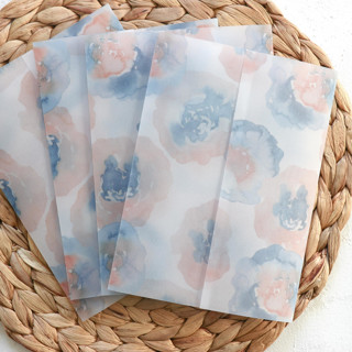Blue and Pink Watercolor Floral Vellum Jackets | S... | Minted
