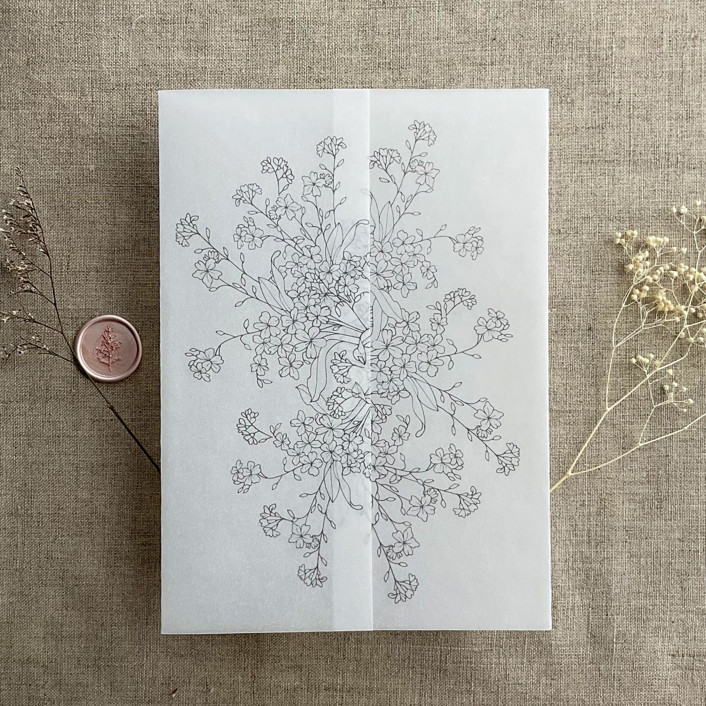 Little meadow wildflowers printed vellum wrap for 5x7 card | pack of 10 ...