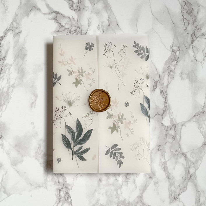 Greenery and Simple Wildflower Vellum (10 Pack) Invitation Jackets and ...
