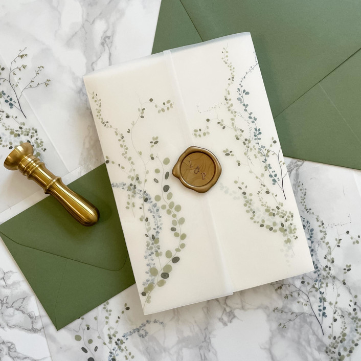 Ivy Greenery Vellum Wraps (10 pack) Invitation Jackets and Overlays by ...