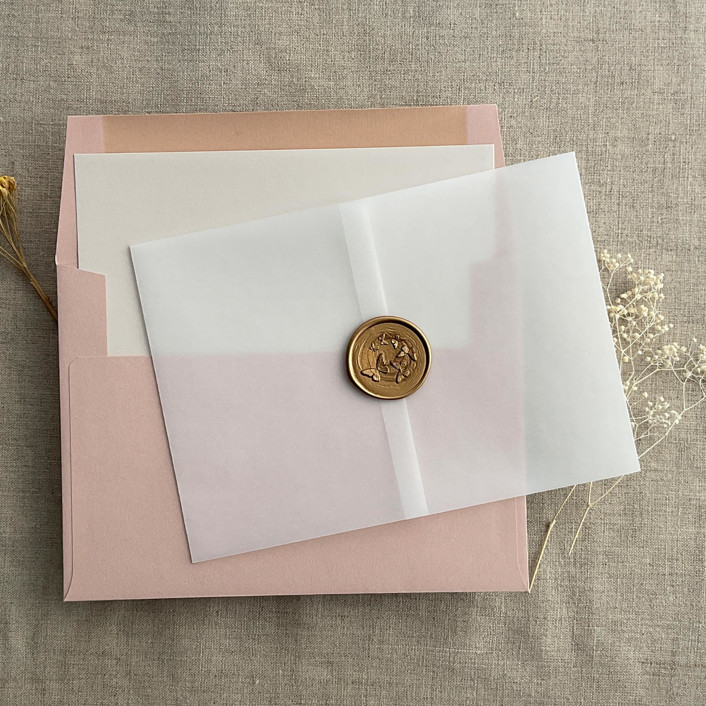Blank white translucent vellum wrap vellum jacket for 7x5 horizontal ...