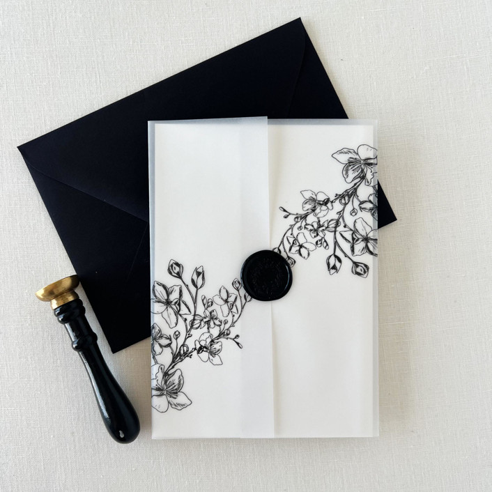 Cherry Blossom Vellum Jacket | Set of 10 Invitation Jackets and ...