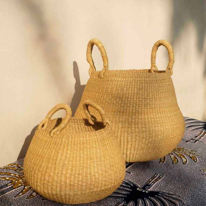 Bolo Basket with handles Small Decorative Storage by AKETEKETE | Minted