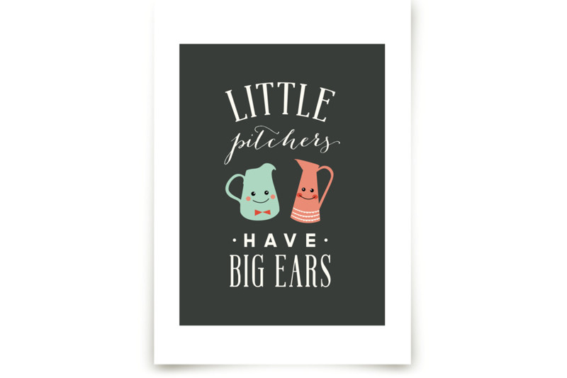 Little Pitchers, Big Ears Children's Art Prints by Tanya Lee of Frooted ...