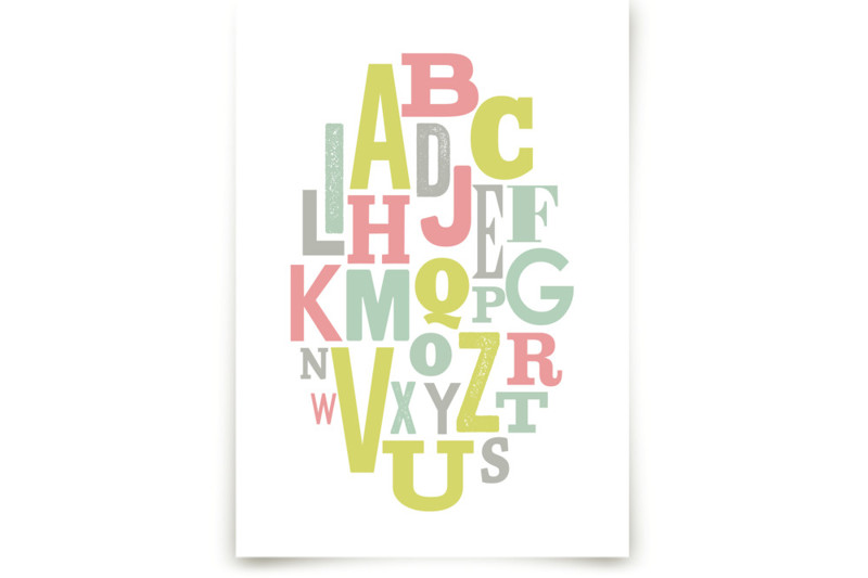 Oval Alphabet Children's Art Prints by Leah Bisch | Minted