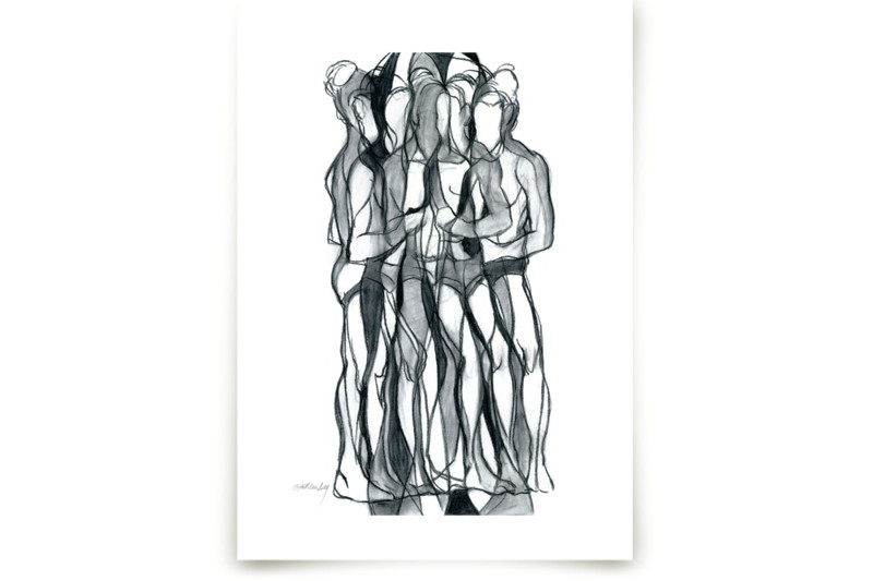Turn II, Abstract Figure Drawing Fine Art Prints by Kathleen Ney | Minted
