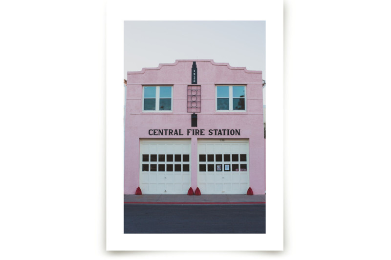 Marfa Pink Fire Station Fine Art Prints by Ann Hudec | Minted