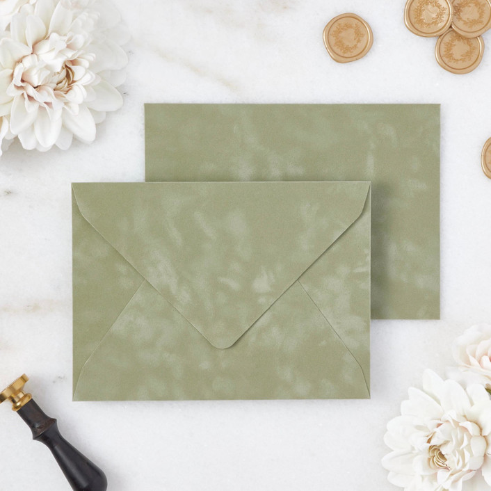 Sage Velvet Envelopes Envelopes by PAPER and LACE | Minted