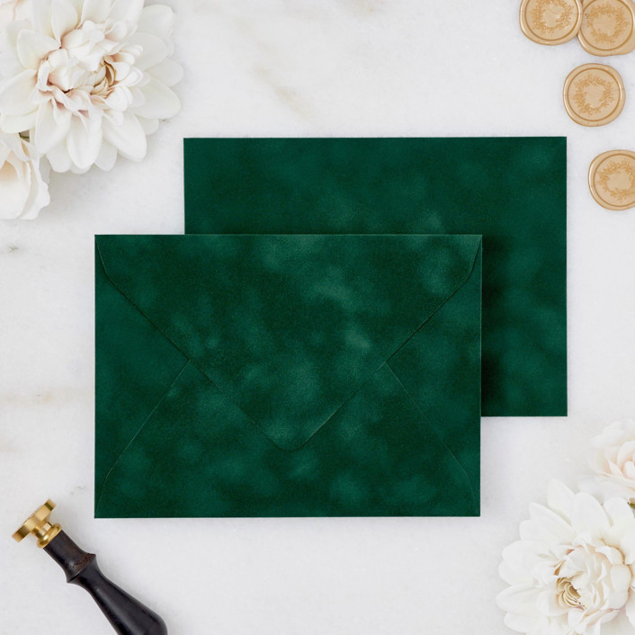 Emerald Velvet Envelopes Envelopes by PAPER and LACE | Minted