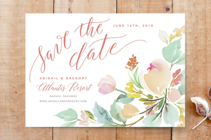 Ingram Watercolor Save the Date Custom Stationery by Yao Cheng Design ...