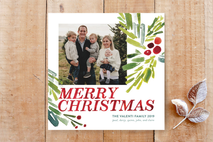 Holly Christmas Custom Stationery by Sarah Lenger | Minted