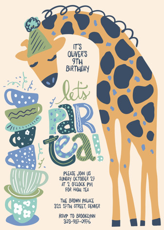 ParTEA Animal Custom Stationery by Jenna Holcomb | Minted