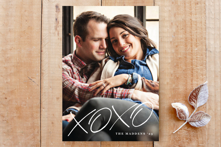 Inked XOXO Overlay Photo Card Custom Stationery by Amber Barkley | Minted