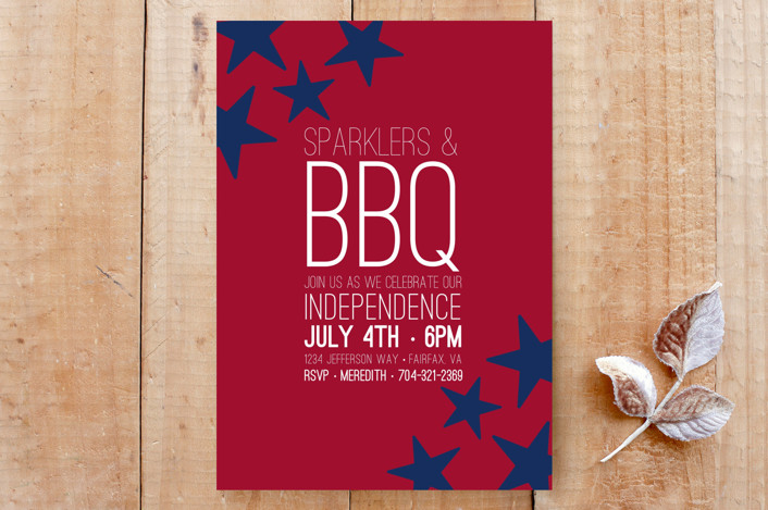 Sparklers and BBQ Custom Stationery by Meredith Collie | Minted