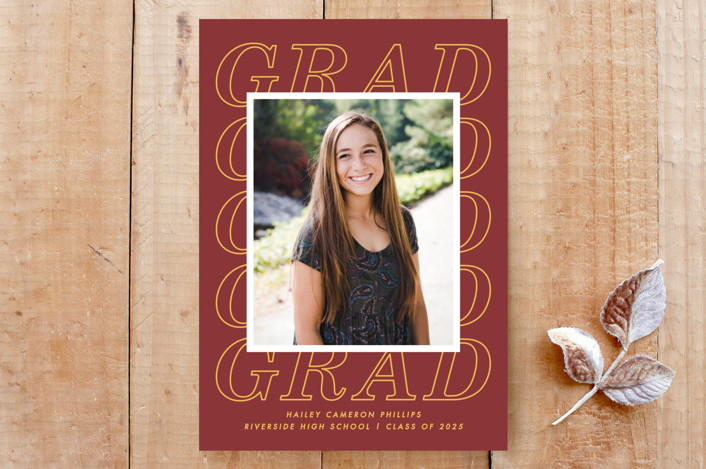 Grad Typography Graduation Announcement Custom Stationery by Amber ...