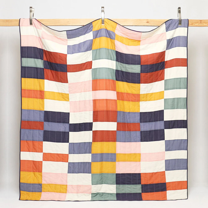 Queen Multi-Check Quilt Bedding Quilts and Bedspreads by Anchal | Minted
