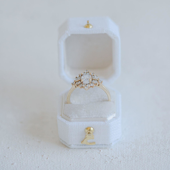 Octagon Mini Modern Georgian Ring Box (Snow White) Ring boxes by The ...