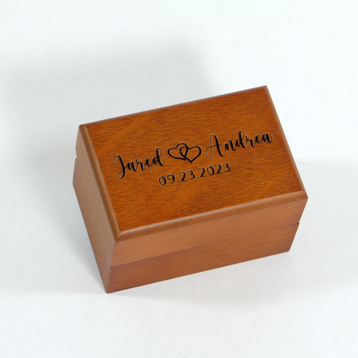 Personalized Engraved Wood Ring Box - Double Slot Ring boxes by ...
