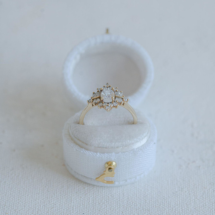 Oval Mini Modern Georgian Ring Box (Snow White) Ring boxes by The ...