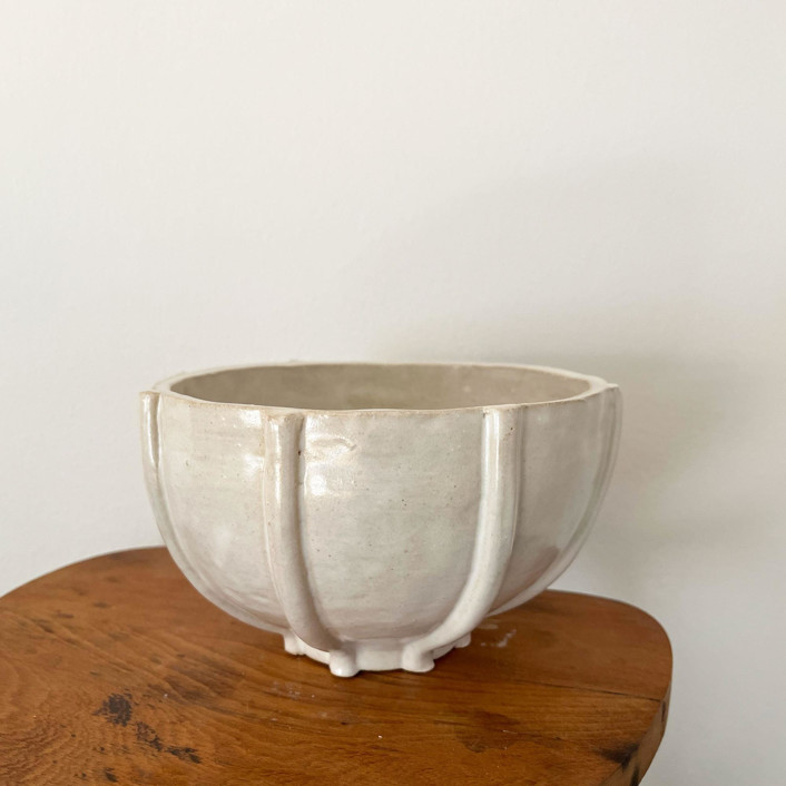 Large Ribbed Bowl - White Serving Bowls by Sidney Fieild | Minted