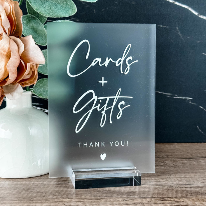 Cards and Gifts Thank You Sign 5x7 Frosted Wedding Signs by Willow and ...