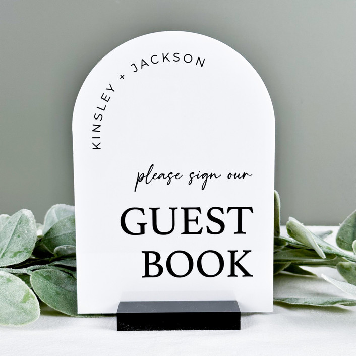 Guestbook Table Sign, White Arch, 5"x7" Wedding Signs by Willow and ...