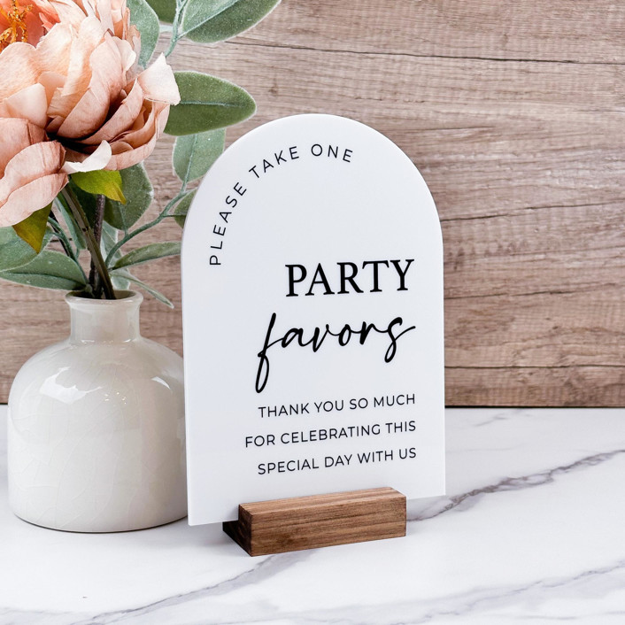 Party Favors Sign, White Arch, 5"x7" Wedding Signs by Willow and Barn ...