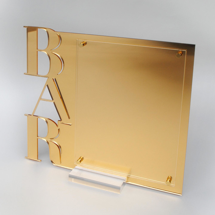 Gold Mirror Acrylic Bar Sign Wedding Signs by Artifacture | Minted