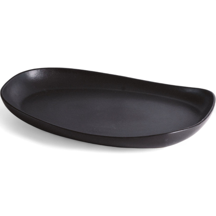 Stoneware Long Serving Platter - Black Serving Platters and Trays by ...