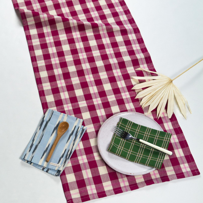 Abigail Plaid Handwoven Cotton Table Runner Tablecloths and Runners by ...
