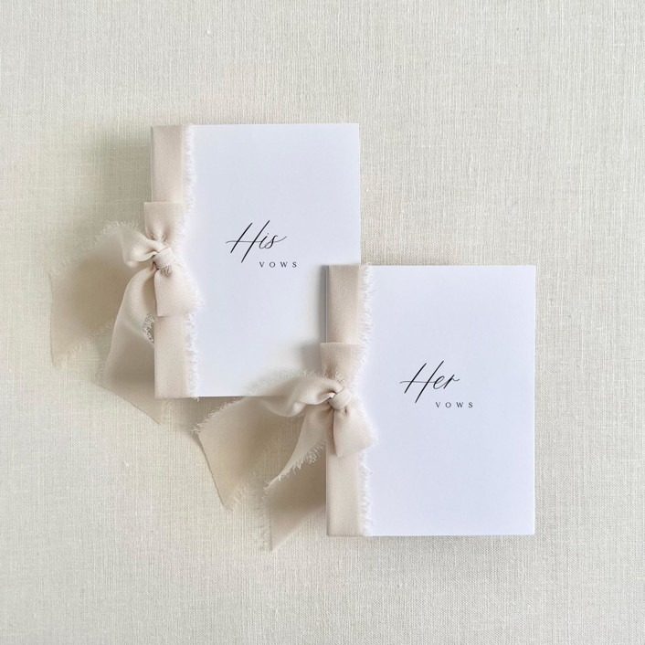 His and Her Vow Book Set - Customizable Ribbon Colors Wedding Vow Books ...