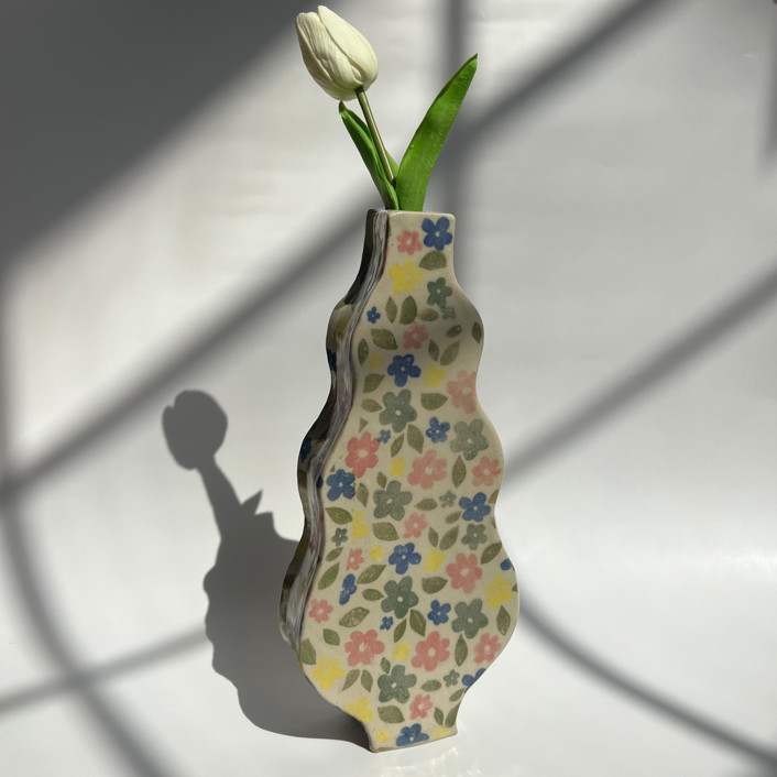 Hand Built Flower Vase Vases by Made with Mudd | Minted