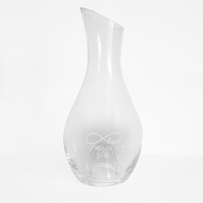 Engraved Infinity Love Wine Carafe Couple gifts by Colin Supple | Minted