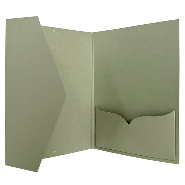 Elegant Sage Green Matte Wedding Invitation Folder Covers | 5×7 Pocket ...