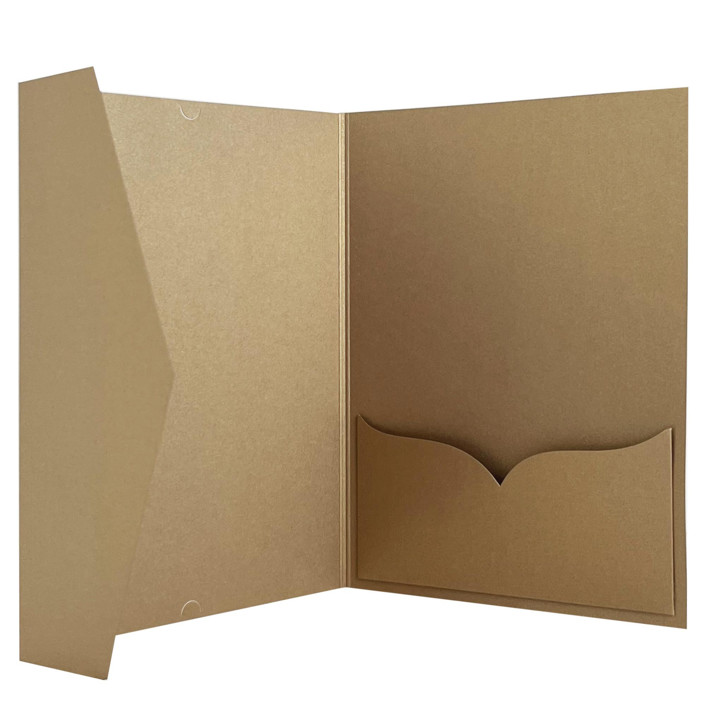 Custom Old Gold Shimmer Elegant Tri-fold Pocket | Custom Color | Set of ...