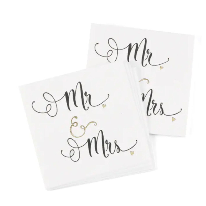 Mr. & Mrs. Napkin - Pack of 100 Napkins by Papel Custom Design | Minted