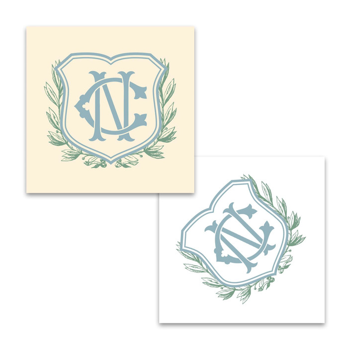Custom Dusty Blue Green Canton Crest- Pack of 100 Napkins by Papel ...