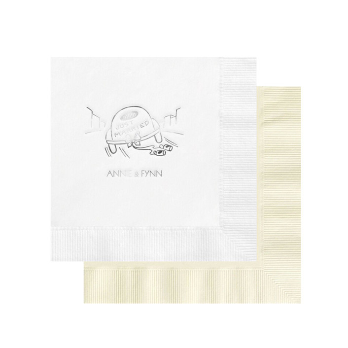 Just Married Car Custom Napkin - Pack of 100 Napkins by Papel Custom ...