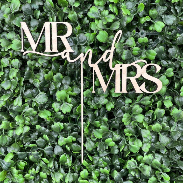 Mr & Mrs Cake Topper | Birch Wood Cake Toppers by The Crazy Bunny Lady ...